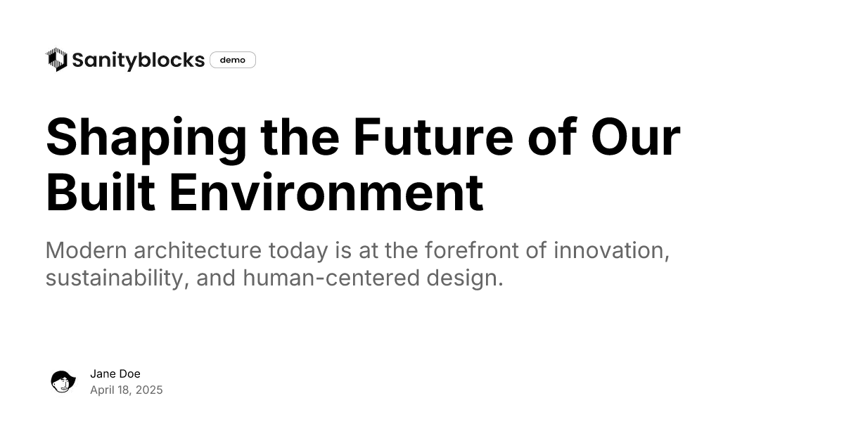 Shaping the Future of Our Built Environment